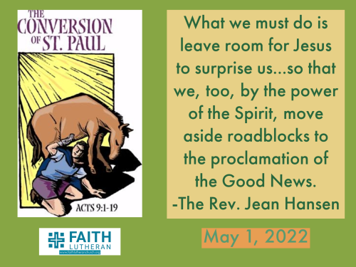 Moving Roadblocks Aside | Faith Lutheran Church